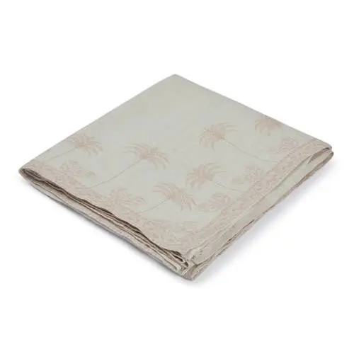 MAJKA La Fortuna Palms Tablecloths - Oyster & Stone - 62" X 120"